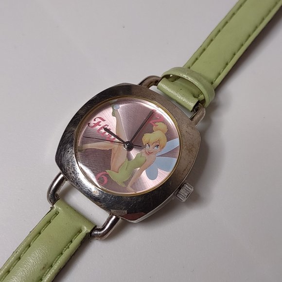 Disney | Accessories | Disney Tinkerbell Watch With Green Band | Poshmark